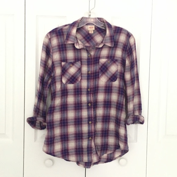 Tops | Womens Purple Plaid Flannel | Poshmark